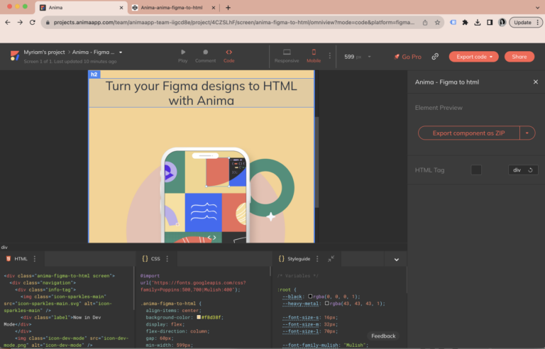 How to export Figma to HTML - Anima Blog